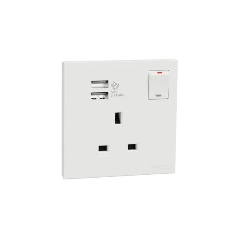 SCHNEIDER E8715USBR 1X13A SSO WITH 2.1A 2 PORT USB – Chee Kong Electric Co.